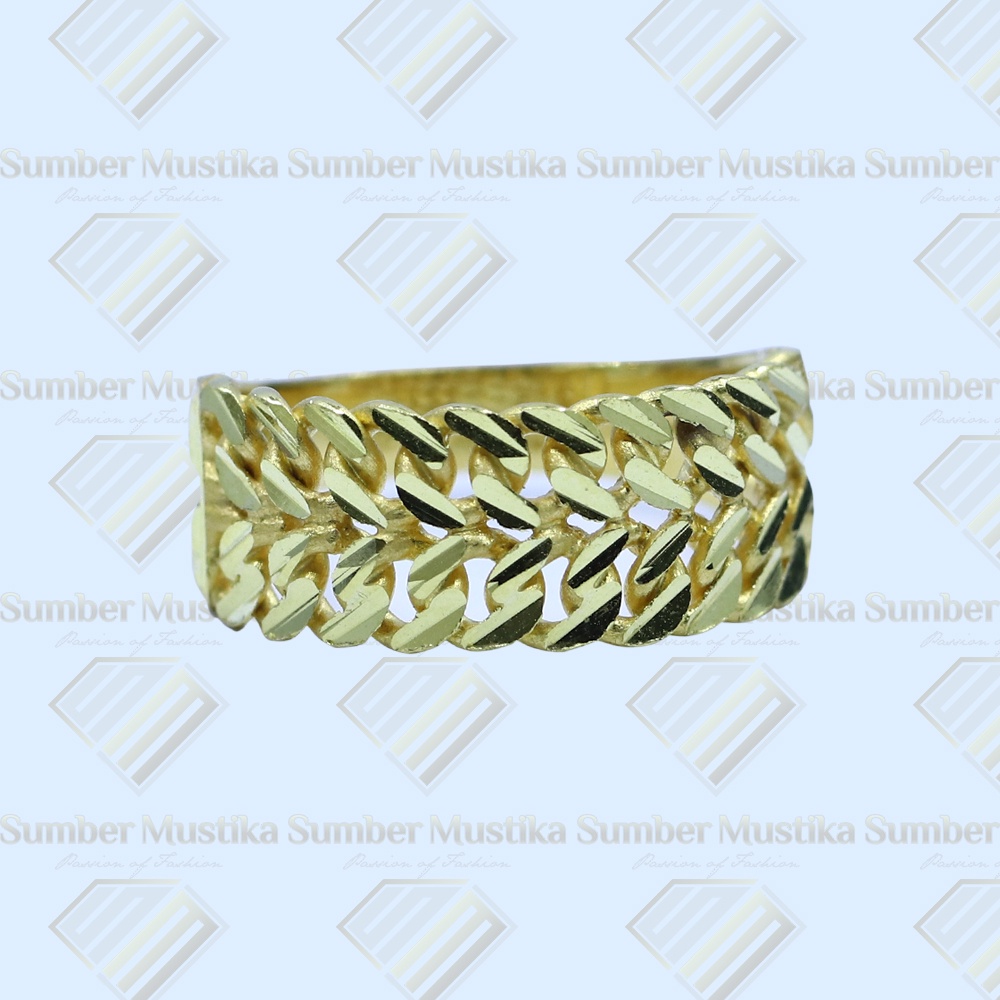 Jual Cincin Emas Kawin Model Rante Ukir Double 24 Karat | Shopee Indonesia
