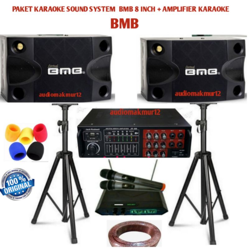 Jual paket karaoke BMB original sound system bluetooth speaker 8 inch original | Shopee Indonesia