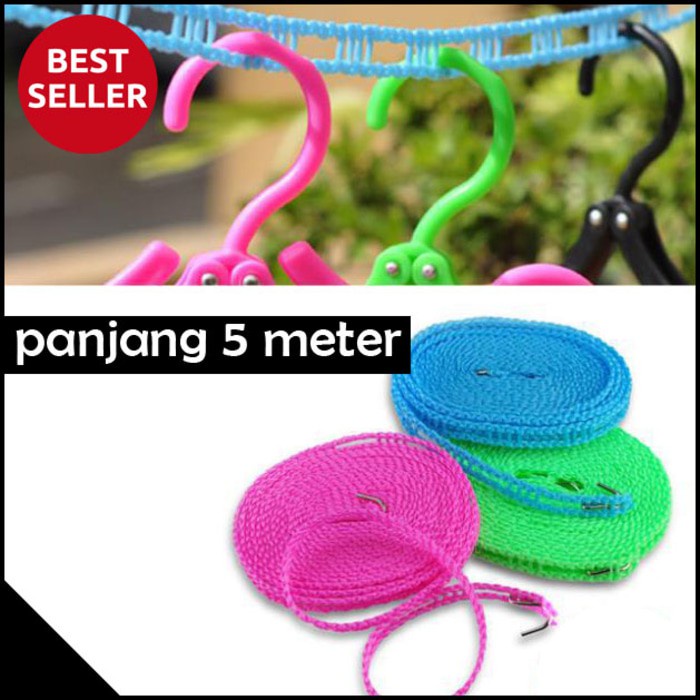 Jual TALI JEMURAN BAJU 5 METER SIAP PAKAI | Shopee Indonesia