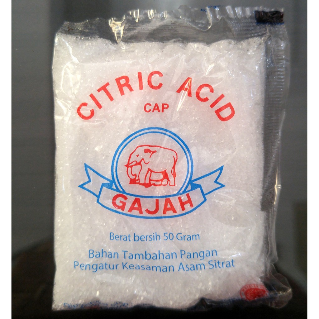 Jual Citric Acid / Citrun Cap Gajah kemasan 50 gr | Shopee Indonesia