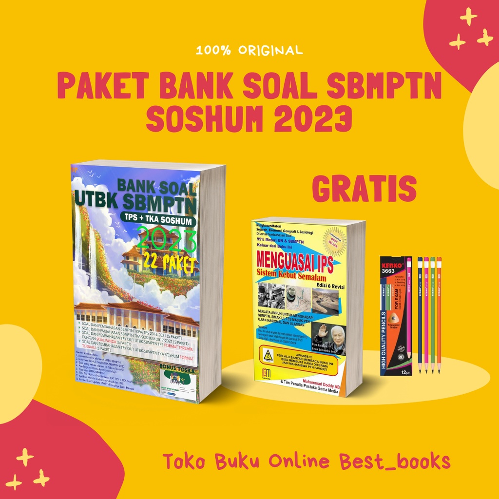 Jual Buku Bank Soal Utbk Sbmptn Tps Tka Soshum 2023 22 Paket