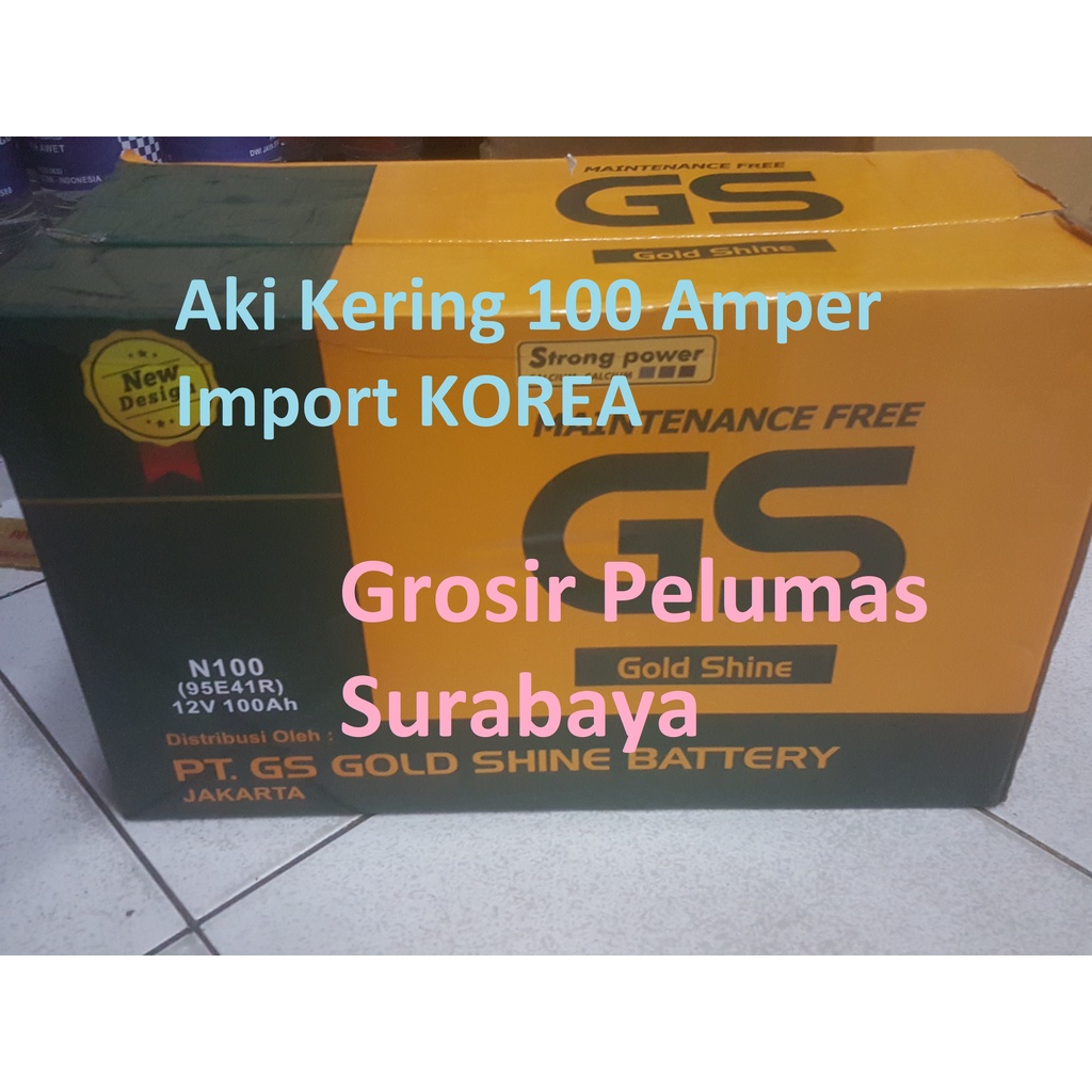 Jual Aki ACCU Kering 100 ampere GS N100 MF 95E41R Gold Shine GoldShine Genset alat berat kapal ...