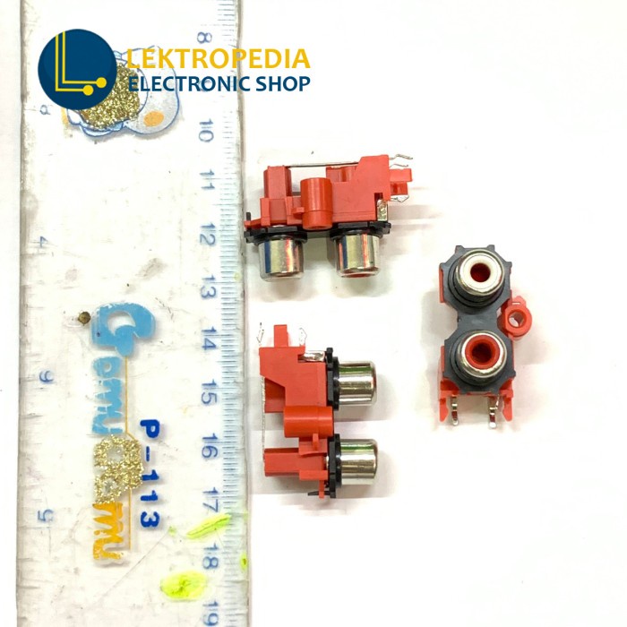 Jual Soket RCA 2p Tancap MERAH PCB Bell 2 pin 2 way 1x2 Socket | Shopee ...