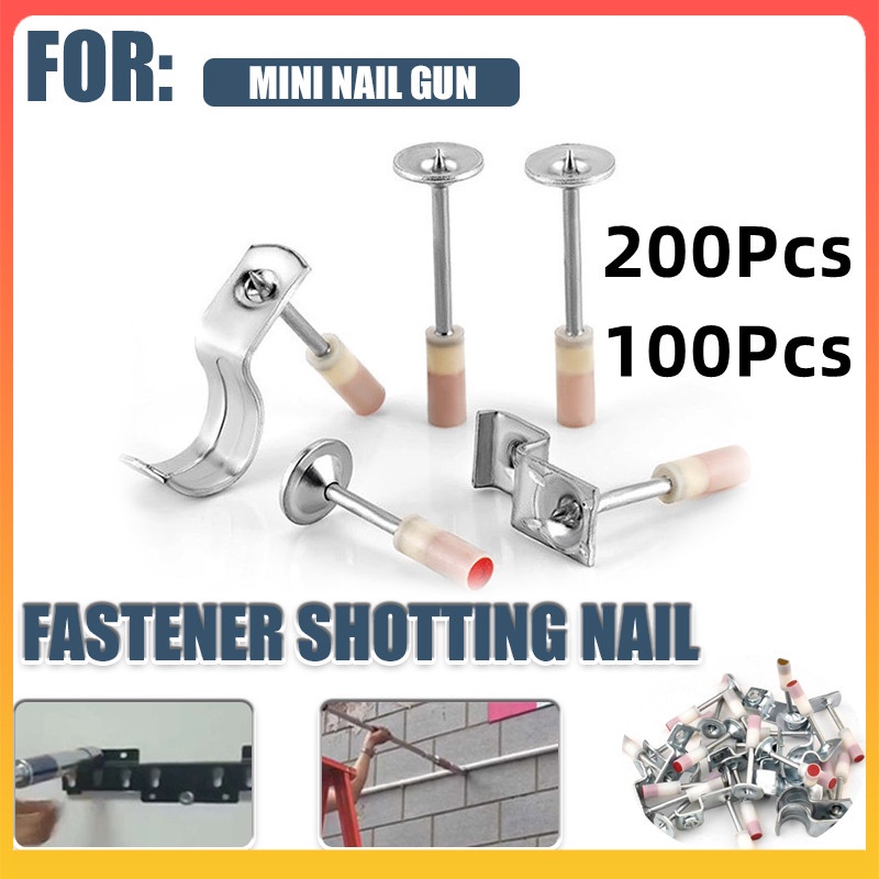 Jual 200PCS / 100PCS Steel Nails Guns Rivet Tool Accessories Home Wall ...
