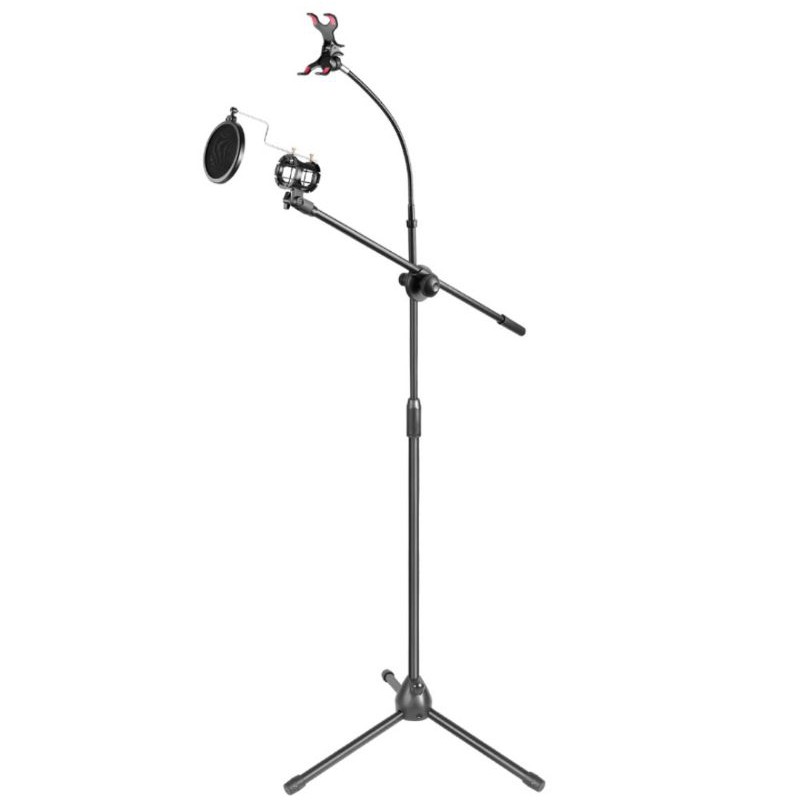 Jual STAND MIC MIKROFON LANTAI BERDIRI KAKI TIGA WITH HOLDER HP ...