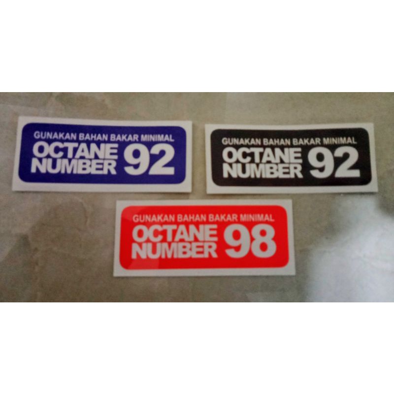 Jual sticker octane number 92&98 (isi 5pc) | Shopee Indonesia