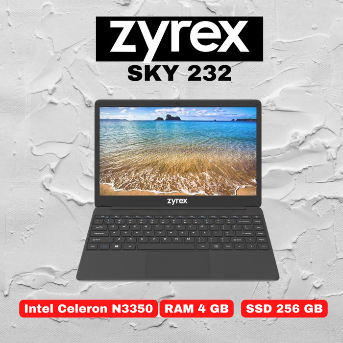 Jual Laptop Murah Zyrex Sky 232 ZYREX SKY 232 Intel N3350 RAM 4GB SSD 256GB | Shopee Indonesia