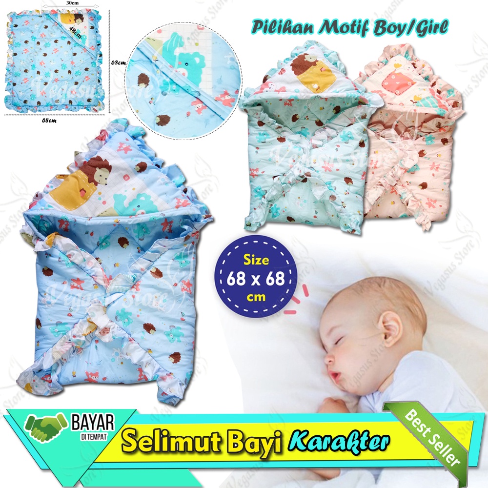 Jual Selimut Topi Bayi Karakter / Selimut Bayi Topi Karakter Boy dan ...