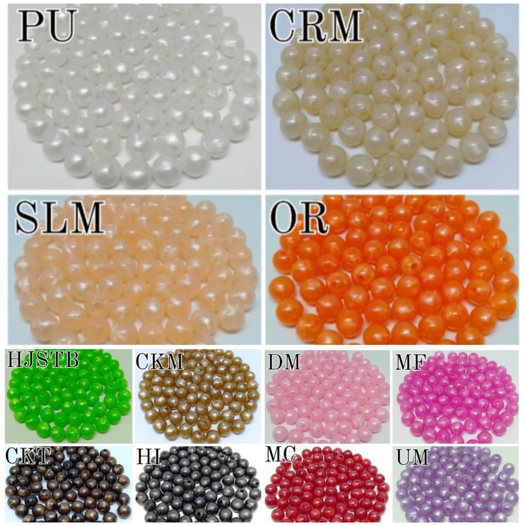 Jual Mutiara Lilin Bulat 6mm dan 8mm / Mote Pearl Llilin Bulat / Manik ...
