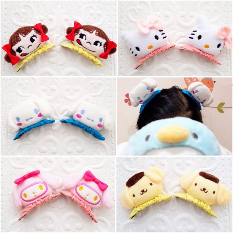 Jual Jepit boneka kuping sanrio isi 2 Hello Kitty My Melody Pompompurin ...