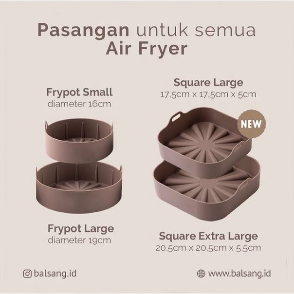 Jual Balsang Air Fryer Silicone Pot Fry Pot | Shopee Indonesia