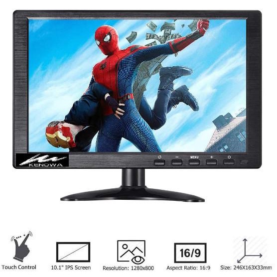 Jual KENOWA 12 Inch Portable Monitor 1366x768 IPS HD Display Security ...