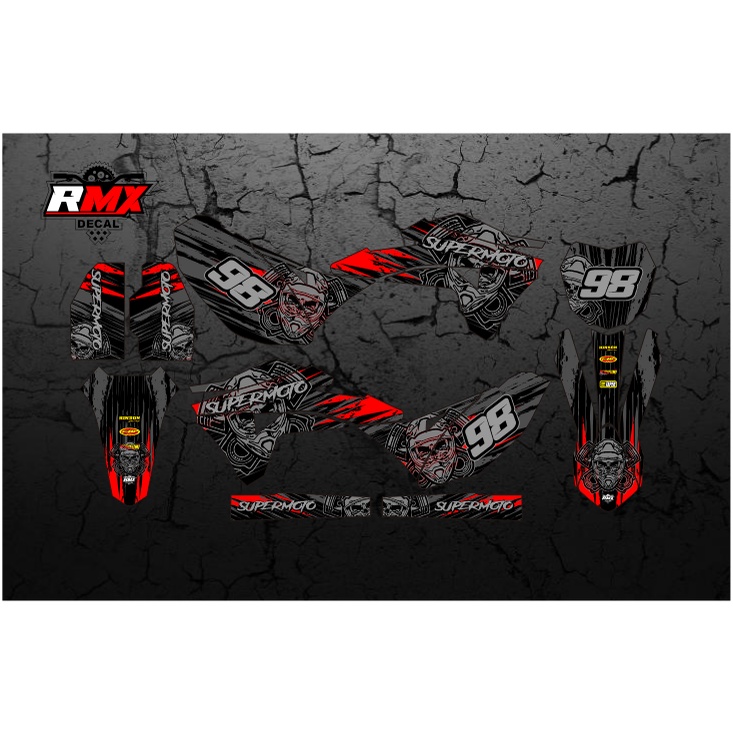 Jual DECAL GORDON FULLBODY (006) DEKAL STIKER KLX GORDON HITAM MERAH ...
