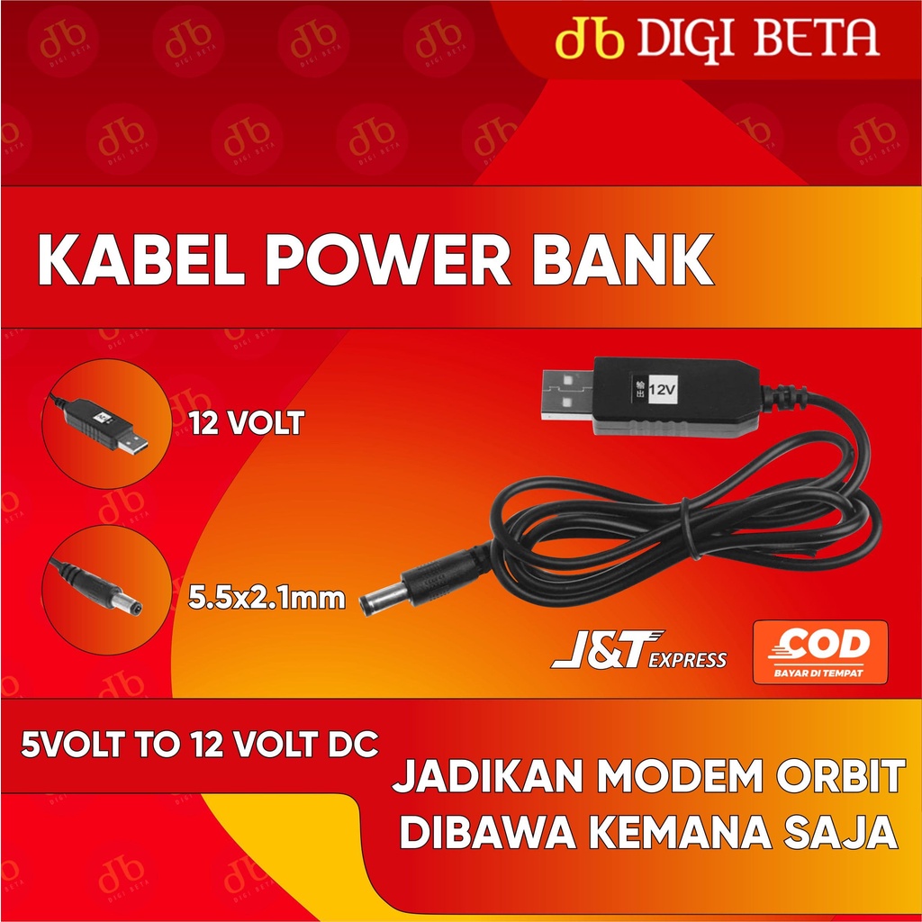 Jual Kabel PowerBank Step up USB Wifi Mifi Modem Router Orbit Star A1 ...