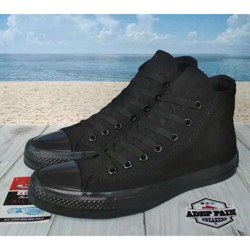 Jual SEPATU ALL STAR CONVERSE TINGGI FULL HITAM PREMIUM QUALITY ...