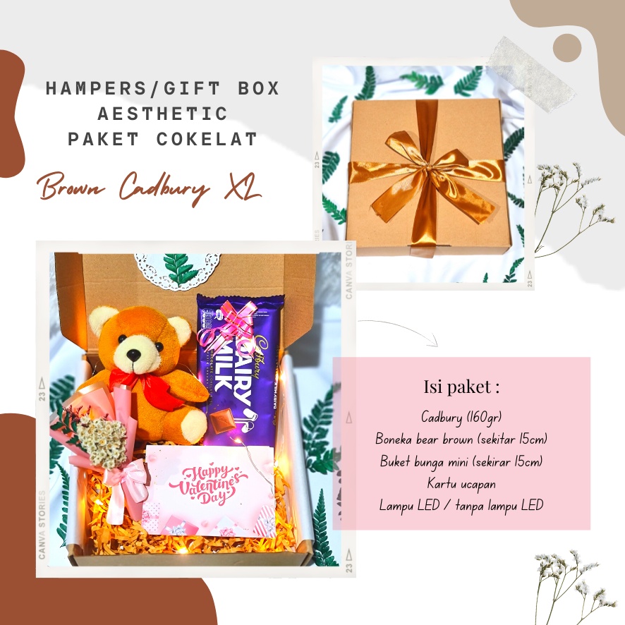 Jual Hampers Gift Box Aesthetic Kado Exclusive Cokelat Boneka Teddy ...