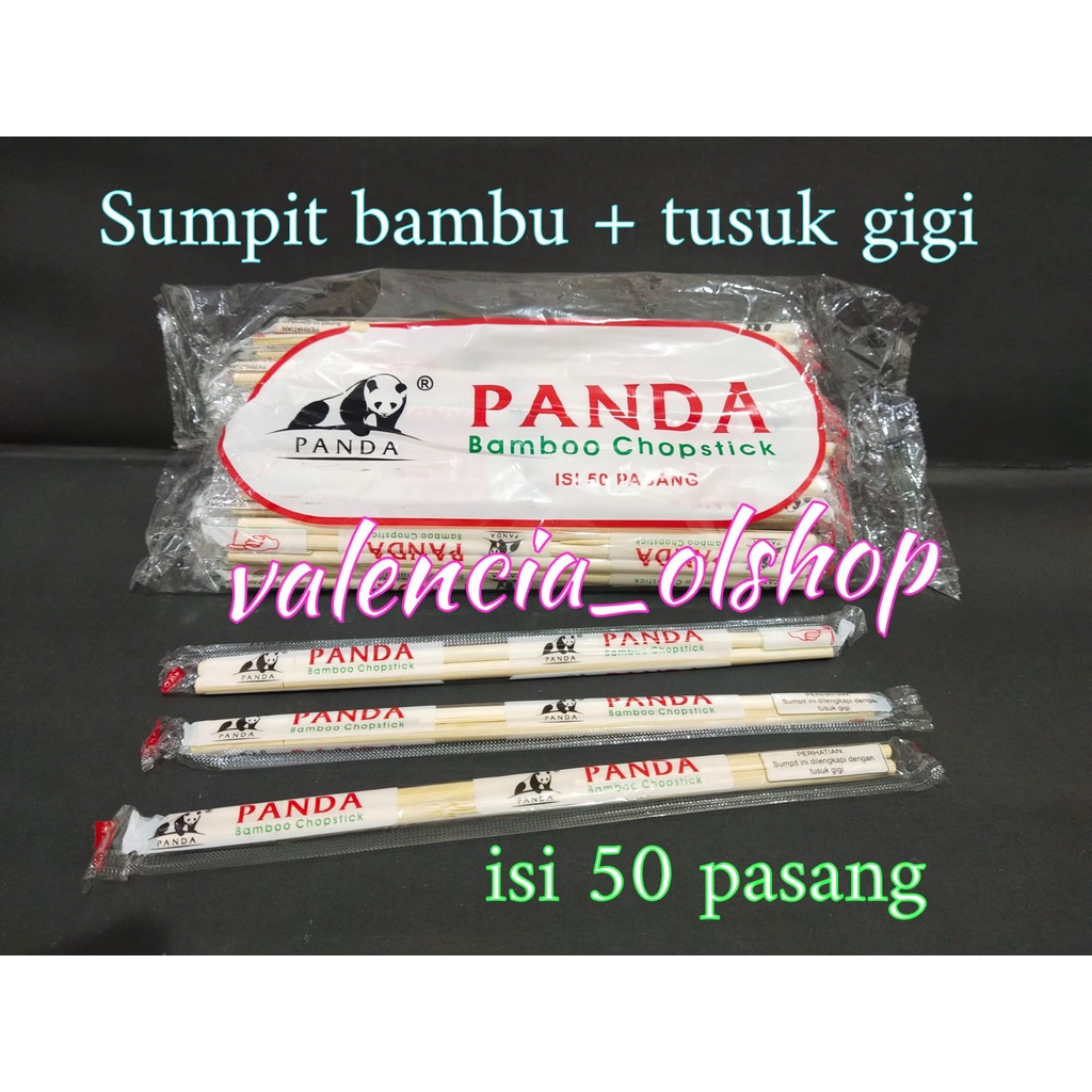 Jual Sumpit Panda 50pasang ada tusuk gigi bamboo/ Sumpit bambu | Shopee ...