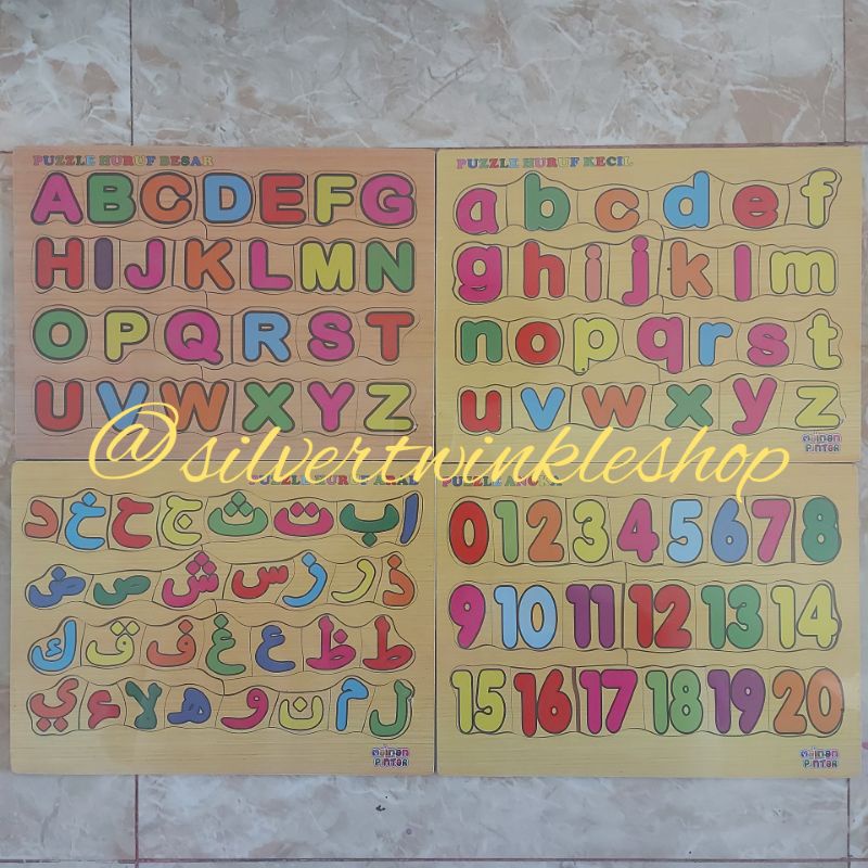 Jual Mainan edukasi anak puzzle kayu wooden block toy toys huruf ...