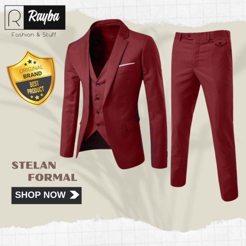 Jual JAS PRIA 3 In 1 / SETELAN JAS PRIA FORMAL/ SET JAS SEMI FORMAL ...