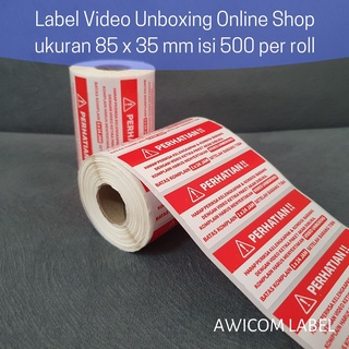 Jual Label Sticker Video Unboxing Stiker Perhatian Pengiriman Online ...