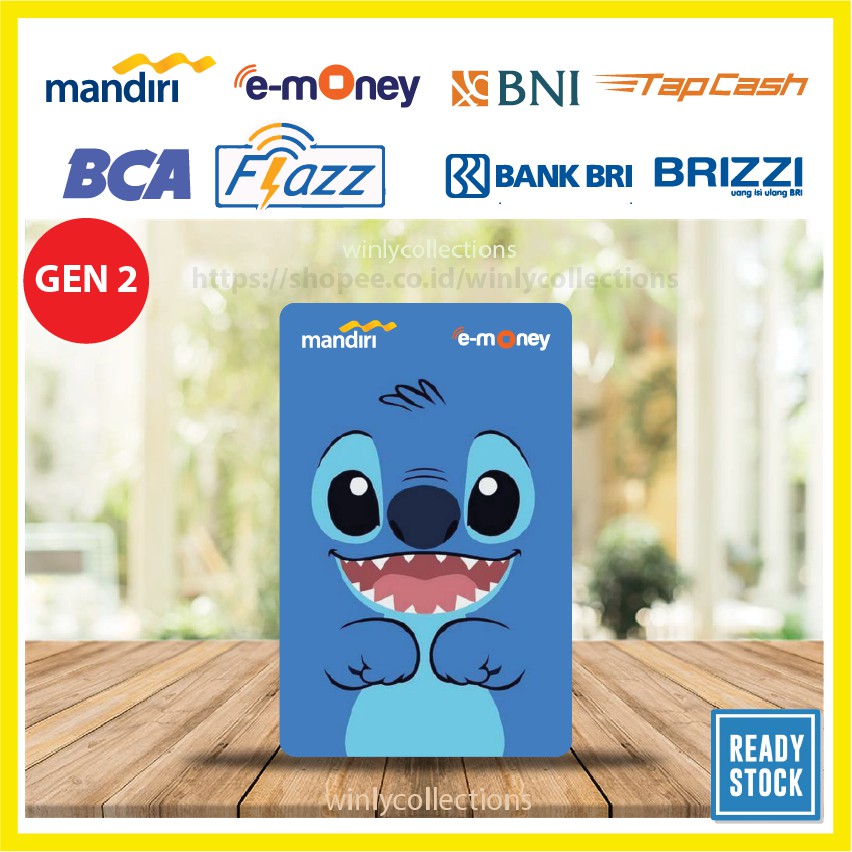 Jual KARTU EMONEY ETOLL STITCH SENYUM ANIME FLAZZ BCA GEN 2 MANDIRI ...