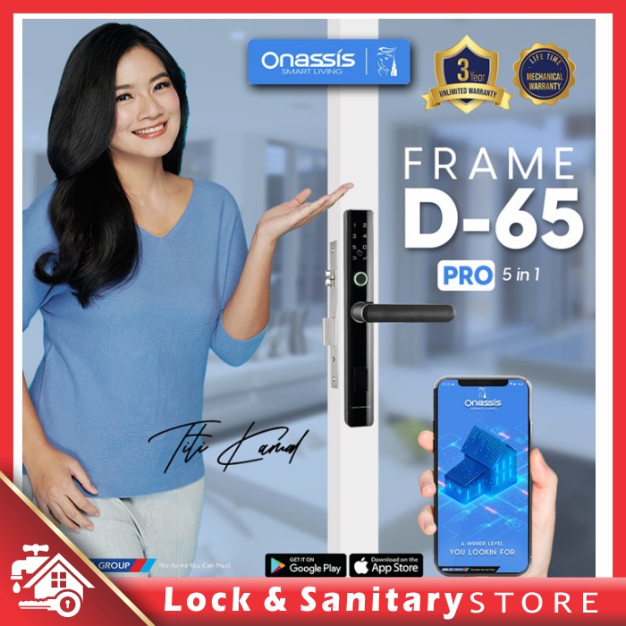 Jual Kunci Elektronik ONASSIS D65 PRO Smart Digital Door Lock Kunci Digital | Shopee Indonesia