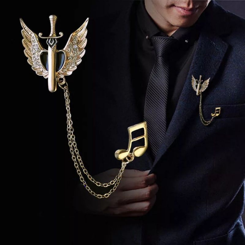 Jual Lapel Pin Bros Jas Wedding Best Man Shape Heart Angel Wing ...