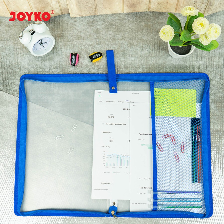 Jual Zipper File Map Plastik Resleting Joyko ZF-2539-1 F4 Jala | Shopee ...
