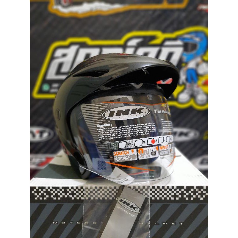 Jual HELM INK CX22 ORIGINAL SOLID BLACK METALIK HELM INK CX 22 POLOS ...