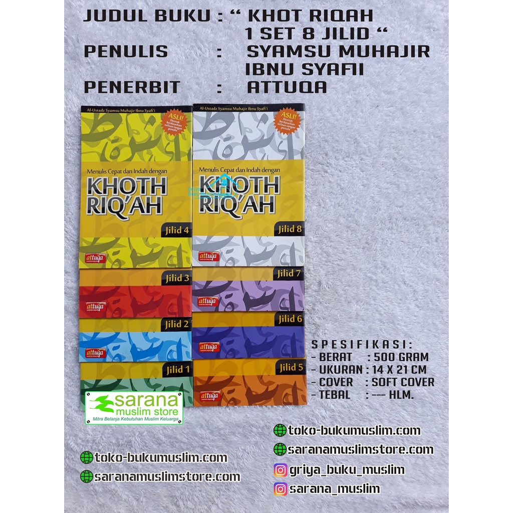 Jual BUKU KHOT RIQ'AH 1 SET 8 JILID (Menulis Cepat dan Indah) | Shopee ...