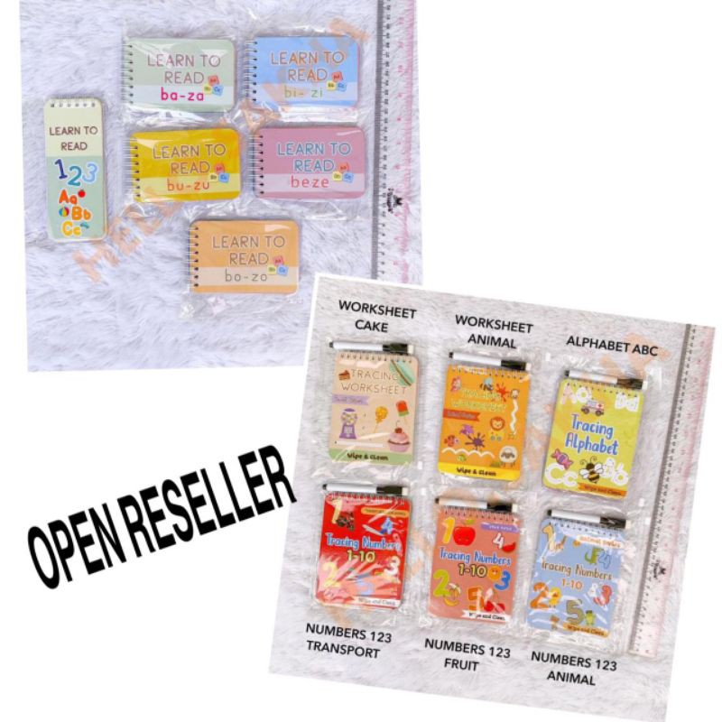 Jual PAKET RESELLER WIPE AND CLEAN ALPHABET ABC & NUMBERS 123 + LEARN ...