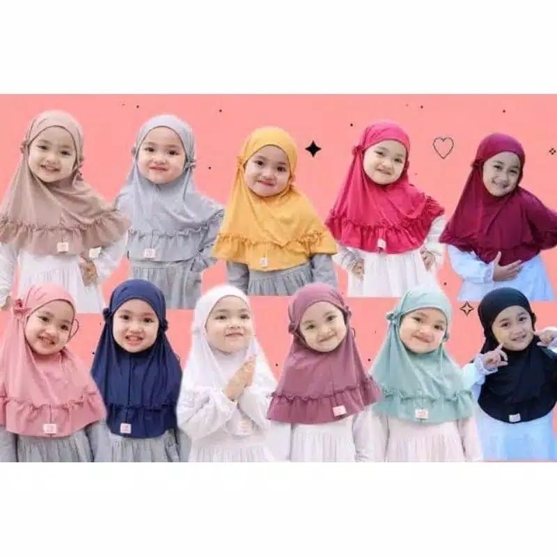 Jual DK HIJAB Instant RUFFLE / Jilbab Bergo Ruffle Simple Anak | Shopee ...