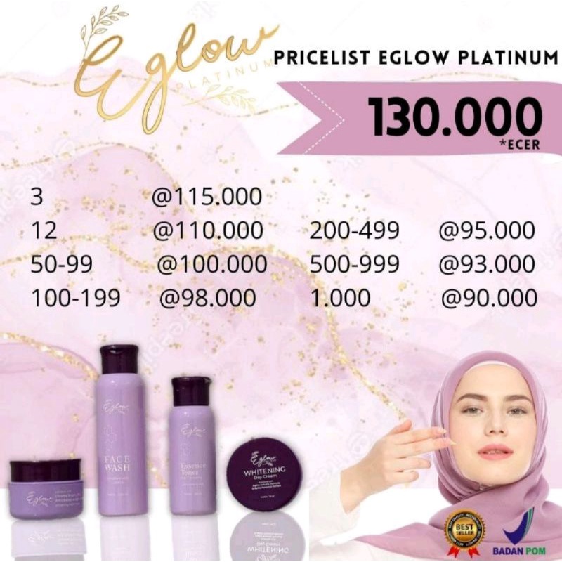 Jual (FREE PARFUM) EGLOW PLATINUM VARIAN BARU 100% ORIGINAL | Shopee ...