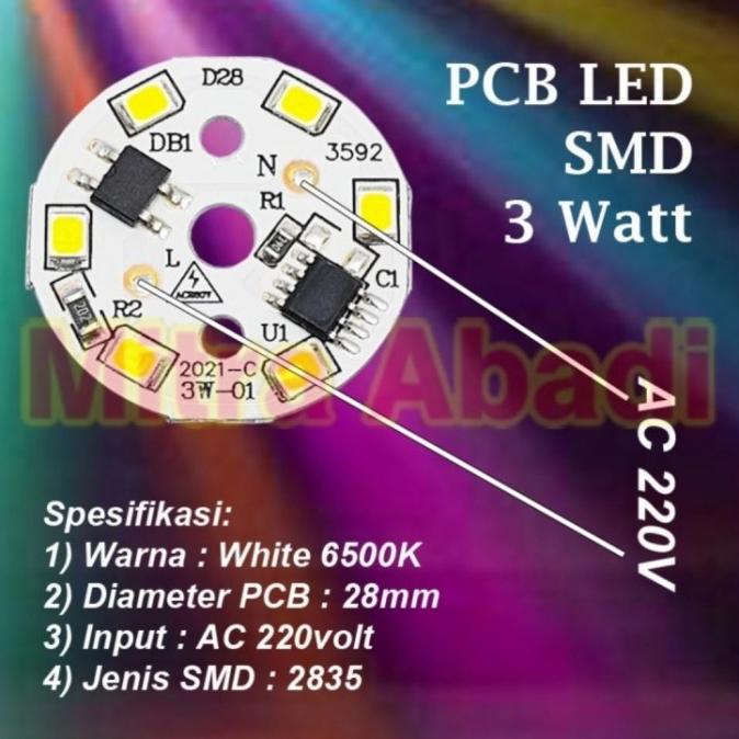 Jual PCB Round LED SMD 2835 Putih 6500K AC 220V promo | Shopee Indonesia