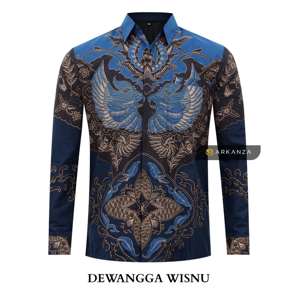 Jual BATIK ARKANZA Motif DEWANGGA WISNU Hem Atasan Kemeja Baju Batik Pria Cowok Laki Laki ...