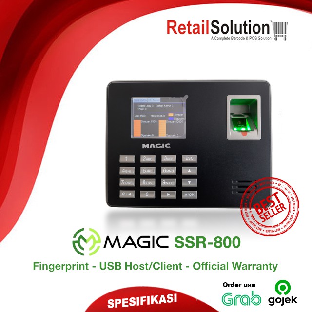 Jual Mesin Absensi Fingerprint SSR - Magic SSR800 / SSR-800 / SSR 800 ...