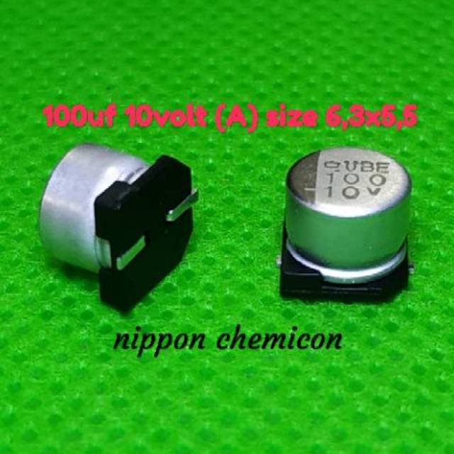 Jual Solid kapasitor capasitor elko elco SMD 100uf 10v 100 uf 10volt A ...