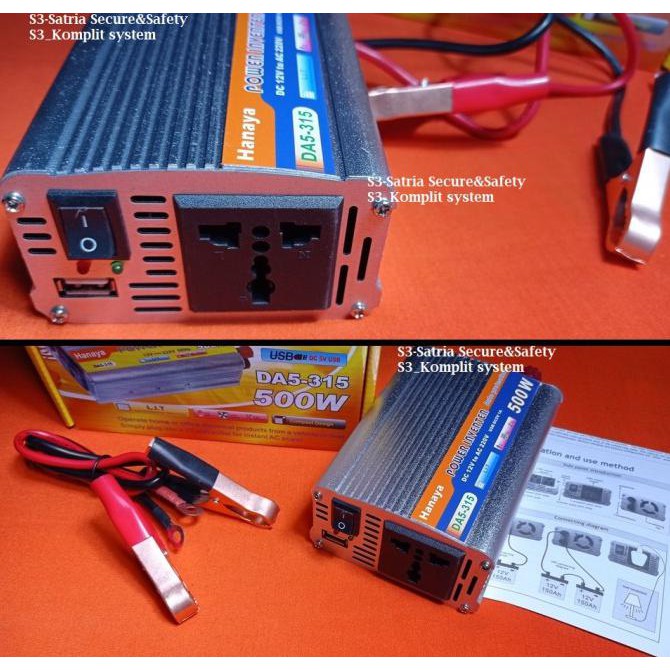Jual Power inverter 500 W dari AKI DC 12v ke AC 220v / Inverter 500W ...