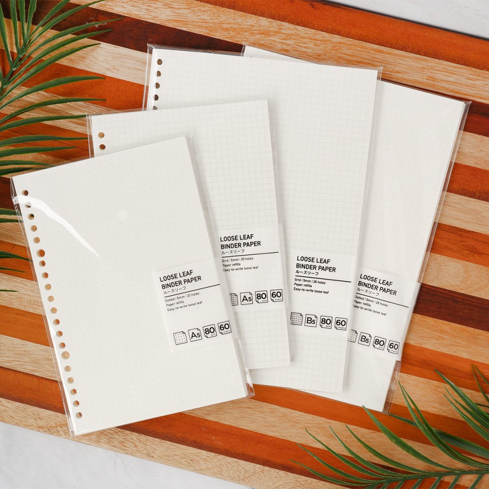 Jual Isi Loose Leaf B5 A5 - Refill Binder Paper B5 Bookpaper Dotted Grid Plain Ruled / Panmomo ...