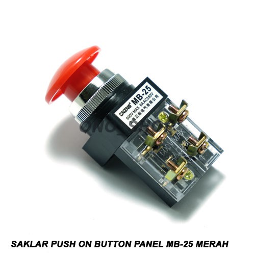 Jual Saklar Push On Button Panel MB-25 Merah | Shopee Indonesia