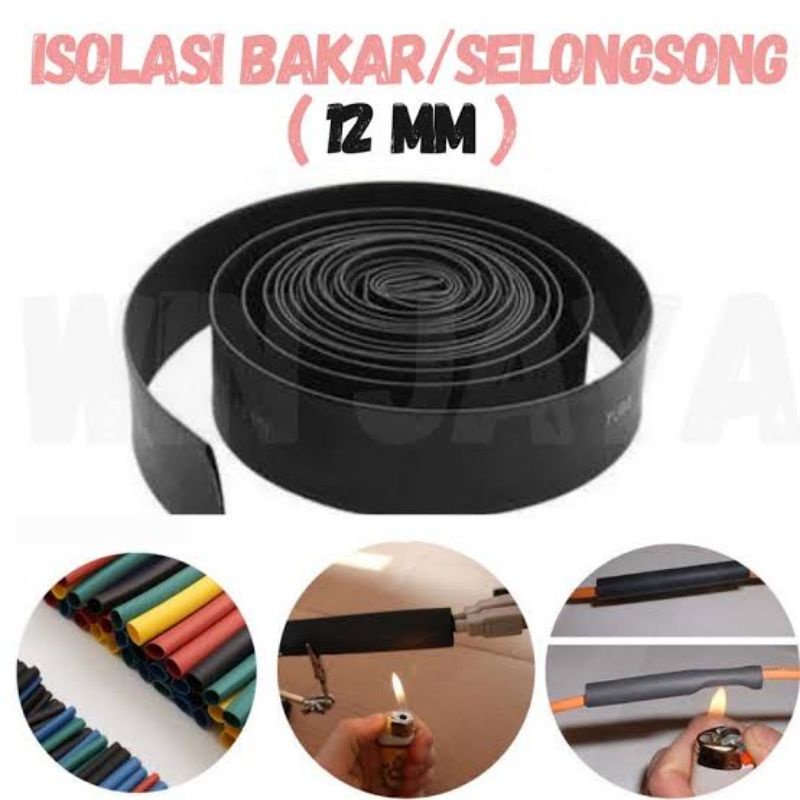 Jual Selang Bakar 12mm 12 mm Heatshrink Tube Selongsong Pelindung Kabel ...