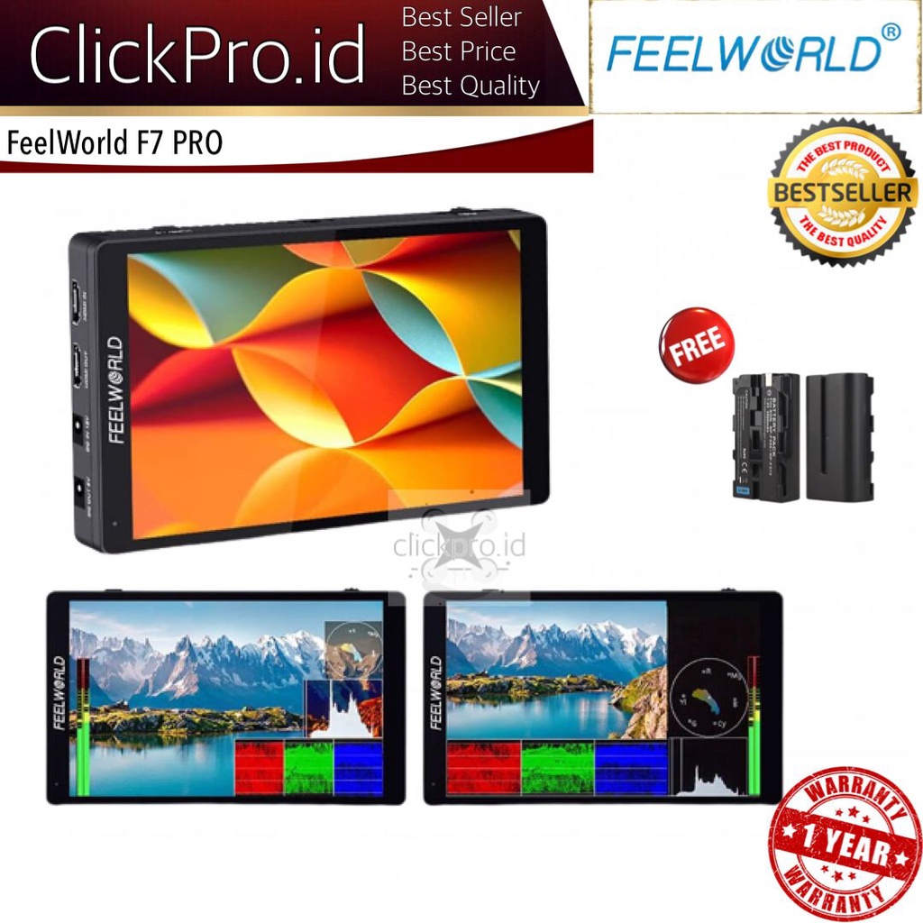 Jual Feelworld F7 PRO 7" 3D LUT 4K On-Camera Monitor TouchScreen ...
