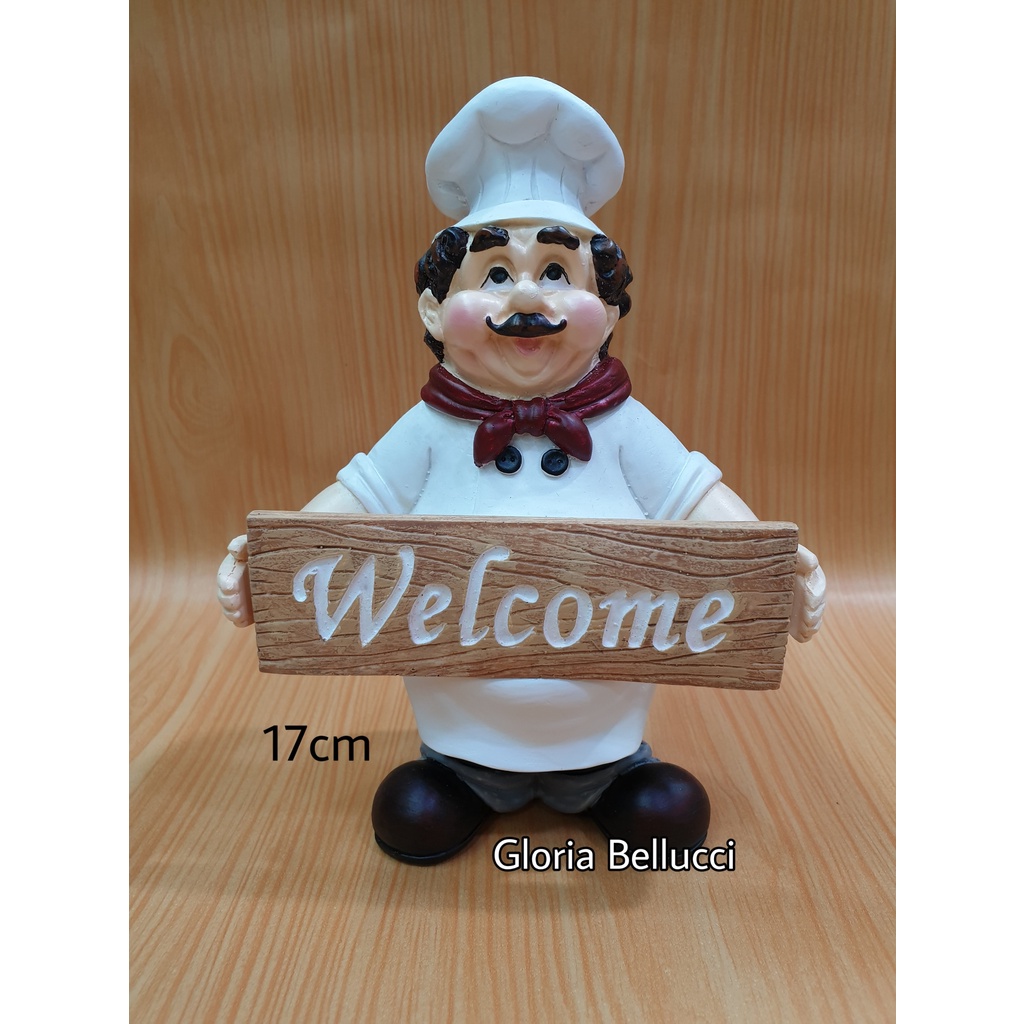 Jual PATUNG PAJANGAN KOKI CHEF WELCOME PELAYAN CAFE BAKERY DEKORASI ...