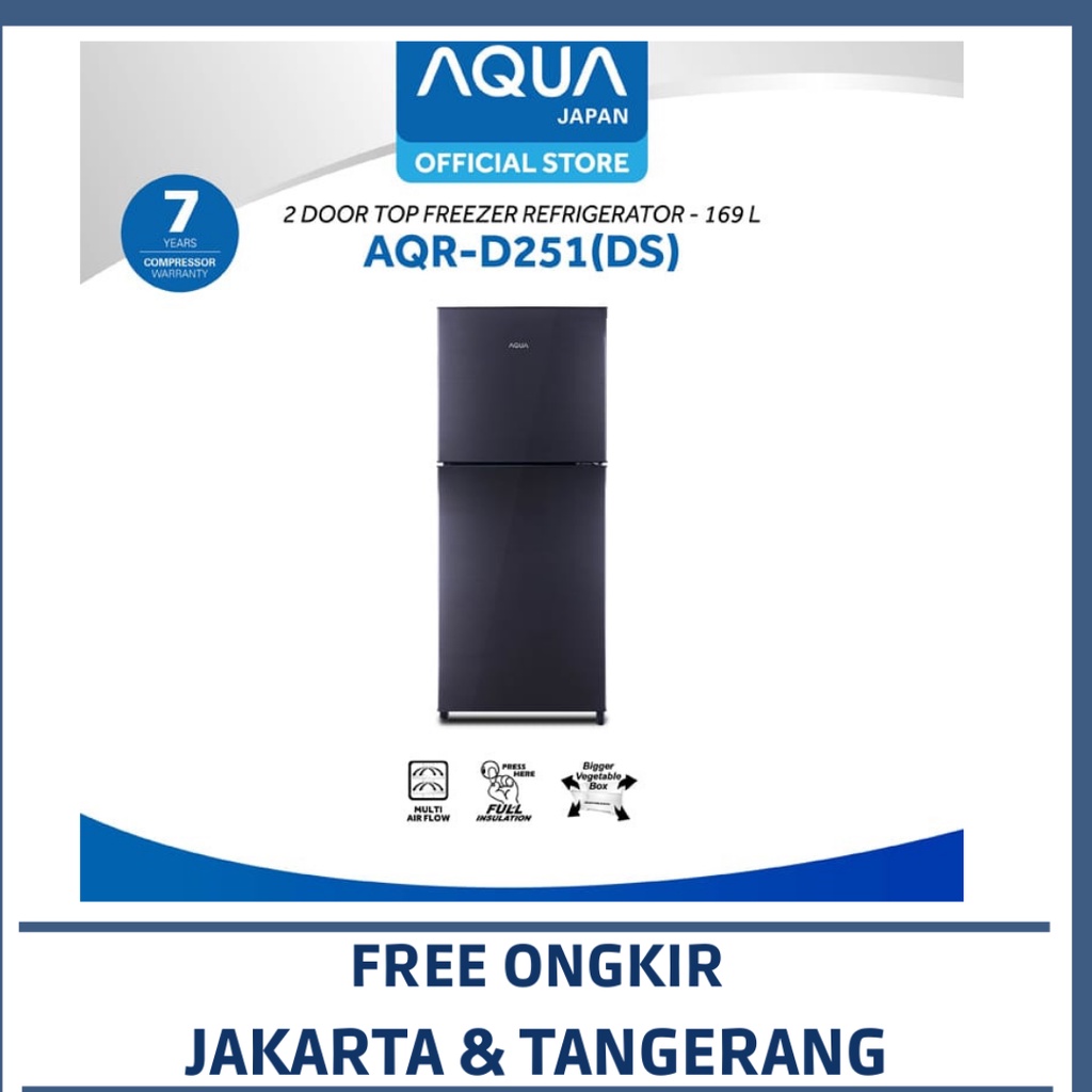 Jual WAJIB TANYAKAN KETERSEDIAAN PRODUK SEBELUM ORDER! AQUA AQR-D251(DG) KULKAS 2 PINTU AQUA 169 ...