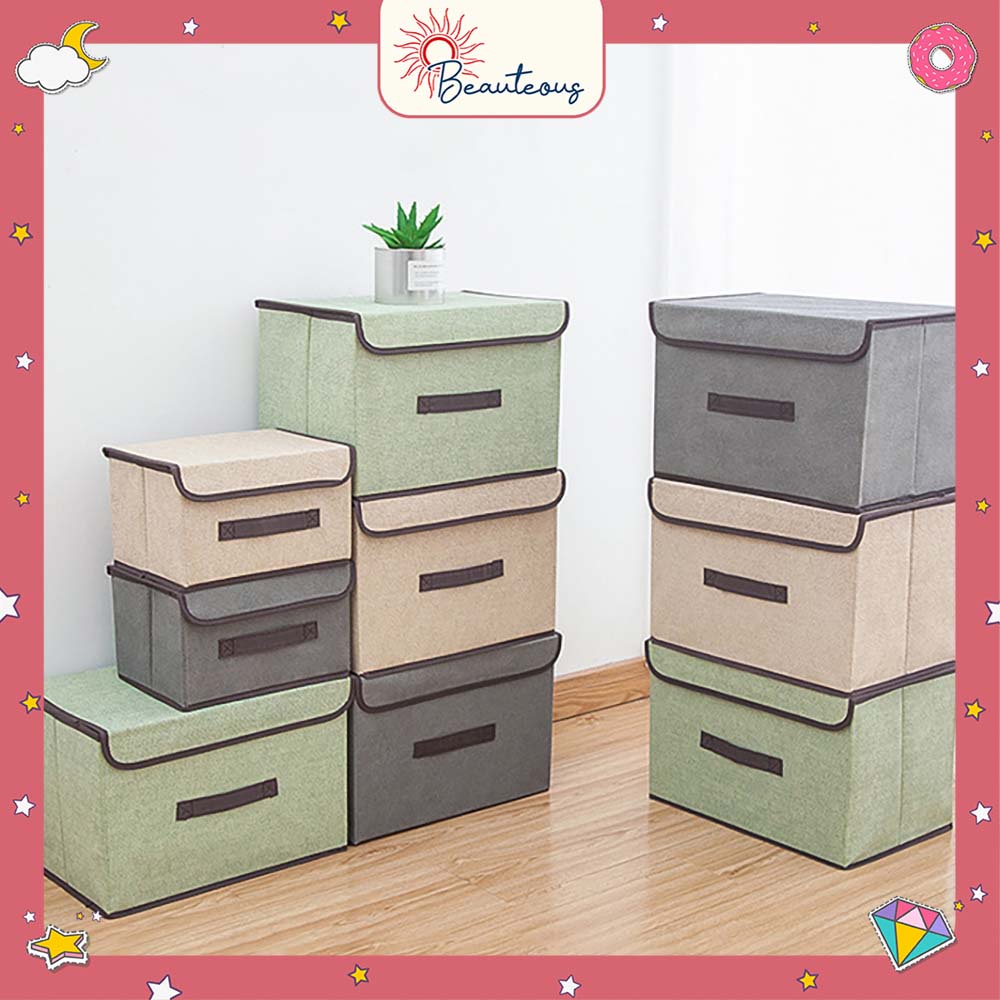 Jual Storage Box Kotak Penyimpanan 2 In 1 Keranjang Baju Pakaian Baju ...