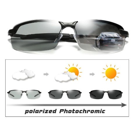 Jual Kacamata Anti silau Siang dan malam Photocromic Polarized Sunglasses | Shopee Indonesia