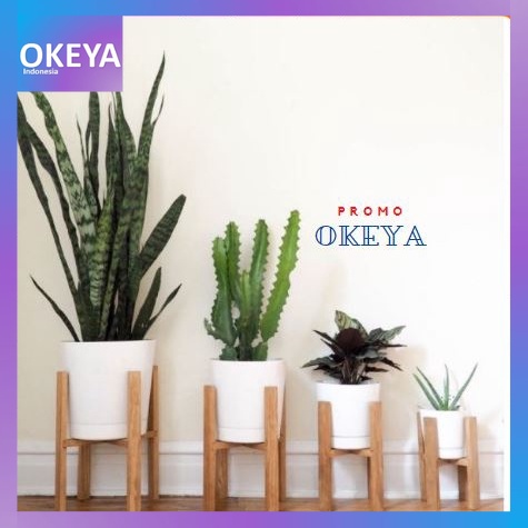Jual PROMO pot holder / rak kayu tempat pot tanaman / standing planter ...