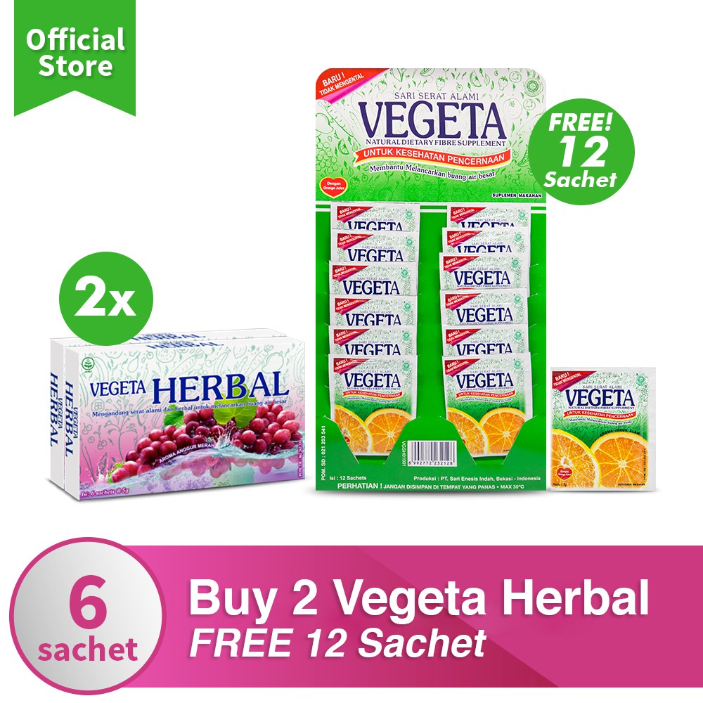 Jual Buy 2 Vegeta Herbal (12 Sachet) FREE 12 Sachet Vegeta Jeruk ...