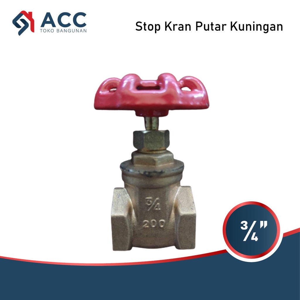 Jual Stop Kran Pipa Kuningan Putar 3/4" Stop Kran Air Kuningan 3/4 inch ...
