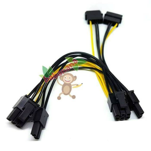 Jual Kabel splitter vga dual molex to dual 8 pin 6+2 power connector ...